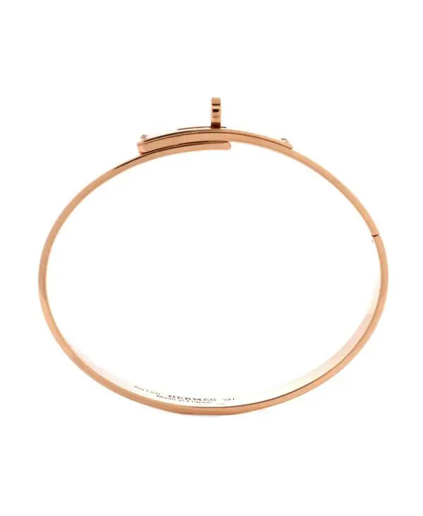 Hermès Small Kelly Bracelet 18k Rose Gold With 4 Diamonds