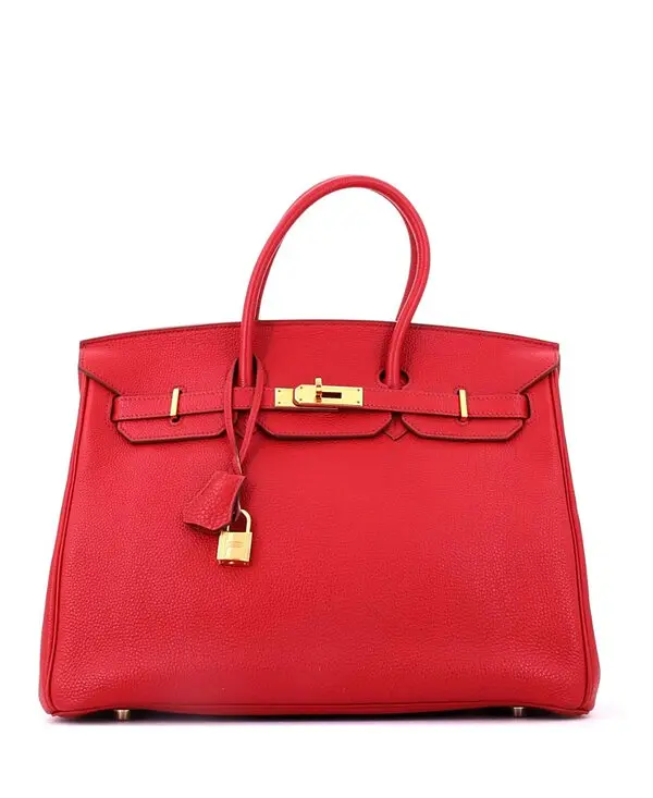 Hermès Birkin 35 Handbag Red Togo With Gold Hardware