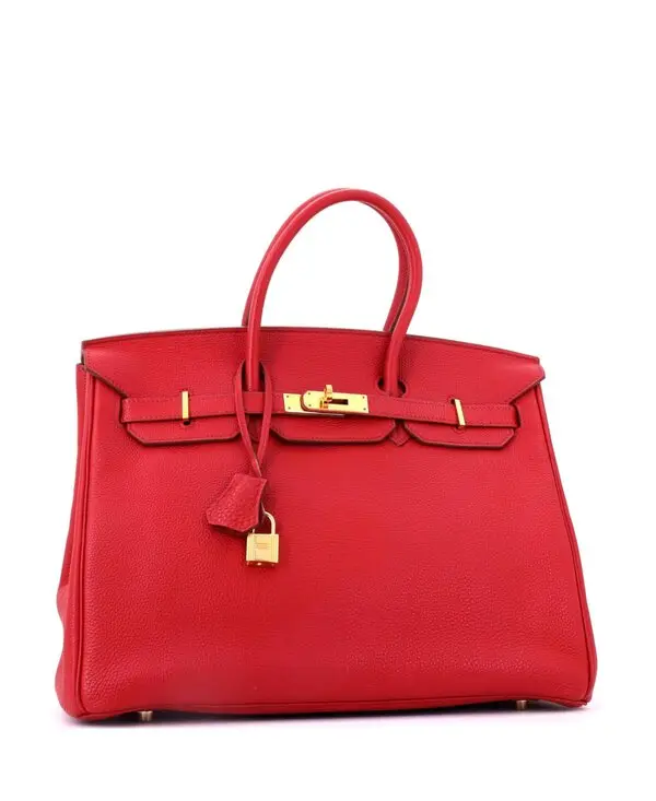 Hermès Birkin 35 Handbag Red Togo With Gold Hardware