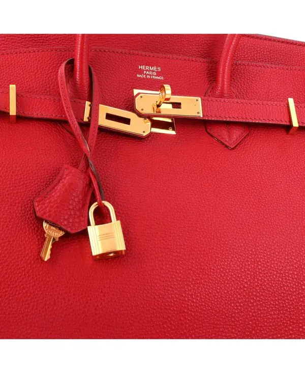 Hermès Birkin 35 Handbag Red Togo With Gold Hardware