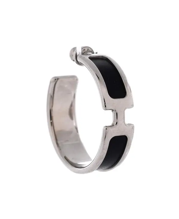 Hermès Olympe Hoop Earrings Metal And Leather
