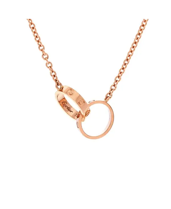 CARTIER Love Interlocking Necklace 18k Rose Gold, 17.25