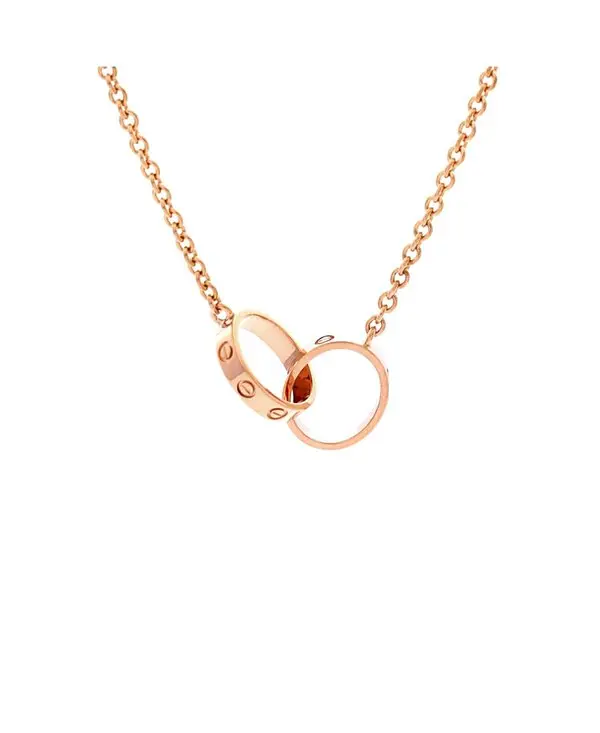 CARTIER Love Interlocking Necklace 18k Rose Gold, 17.25