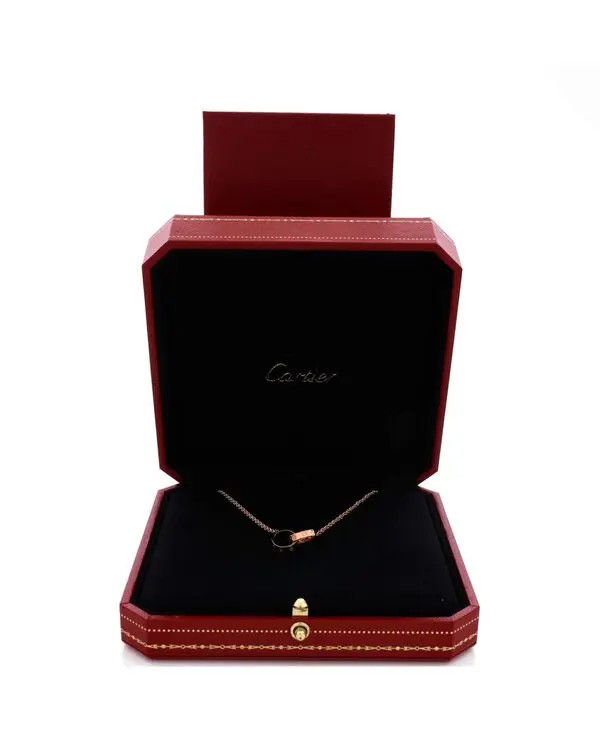 CARTIER Love Interlocking Necklace 18k Rose Gold, 17.25