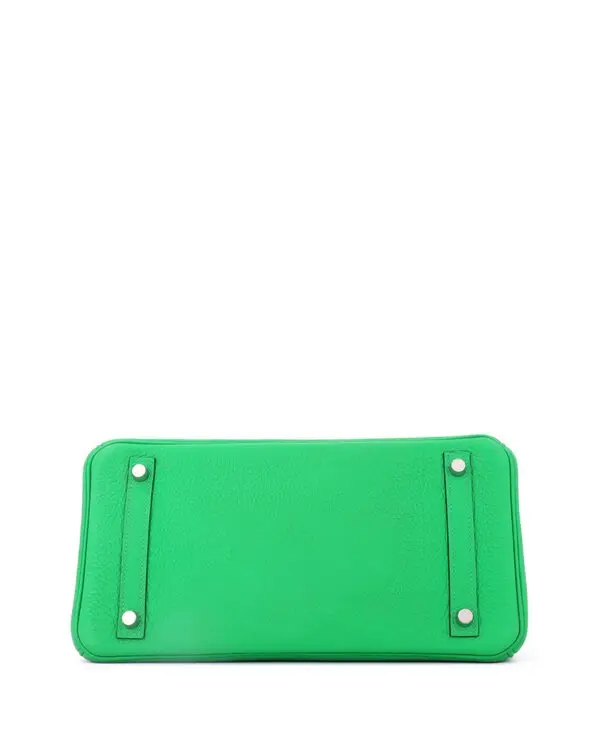 Hermès Birkin 30 Handbag Green Clemence With Palladium Hardware