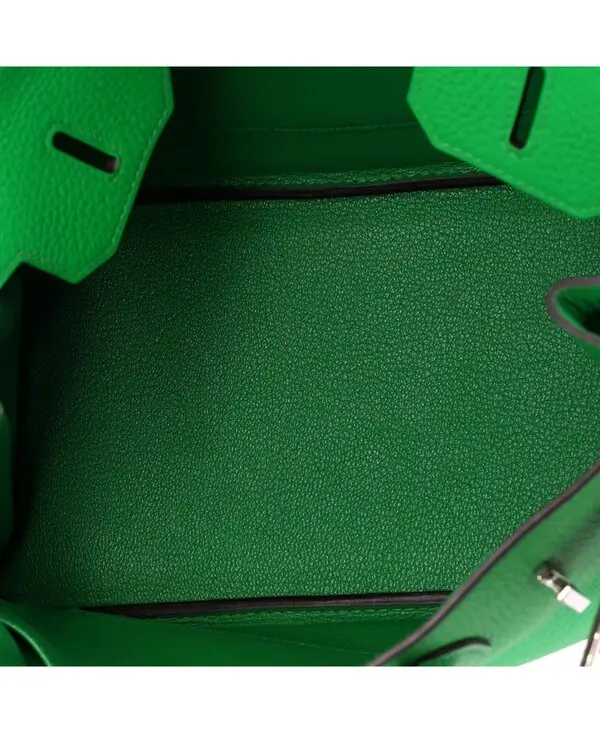 Hermès Birkin 30 Handbag Green Clemence With Palladium Hardware