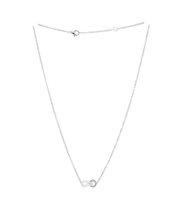 CARTIER Agrafe Pendant Necklace 18k Gold With Diamonds, 15.75