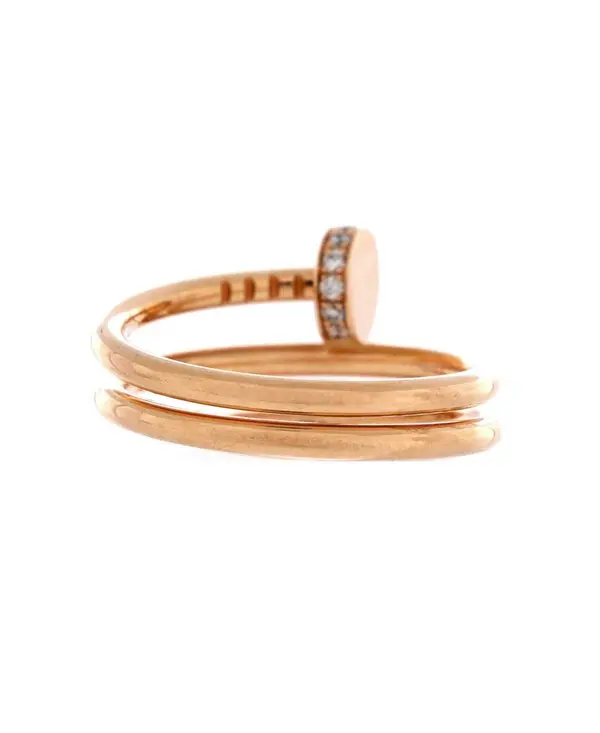CARTIER Small Juste Un Clou Double Ring 18k Rose Gold And Diamonds