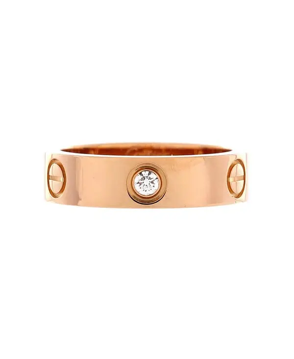 CARTIER Love 3 Diamonds Band Ring 18k Rose Gold With Diamonds - Pink