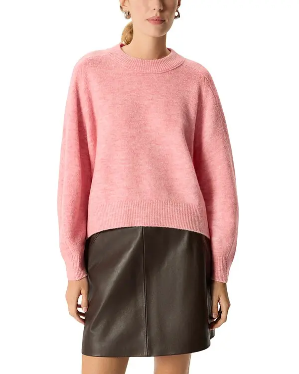 Whistles Round Neck Curved Hem Sweater