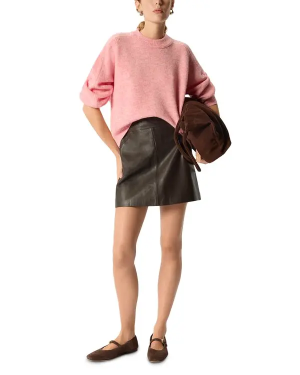 Whistles Round Neck Curved Hem Sweater