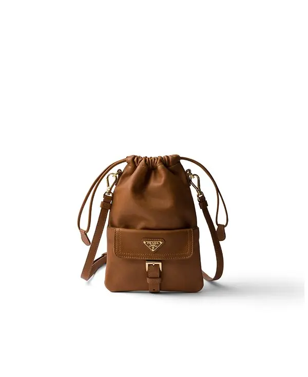 Prada Nappa Leather Pouch - Brown