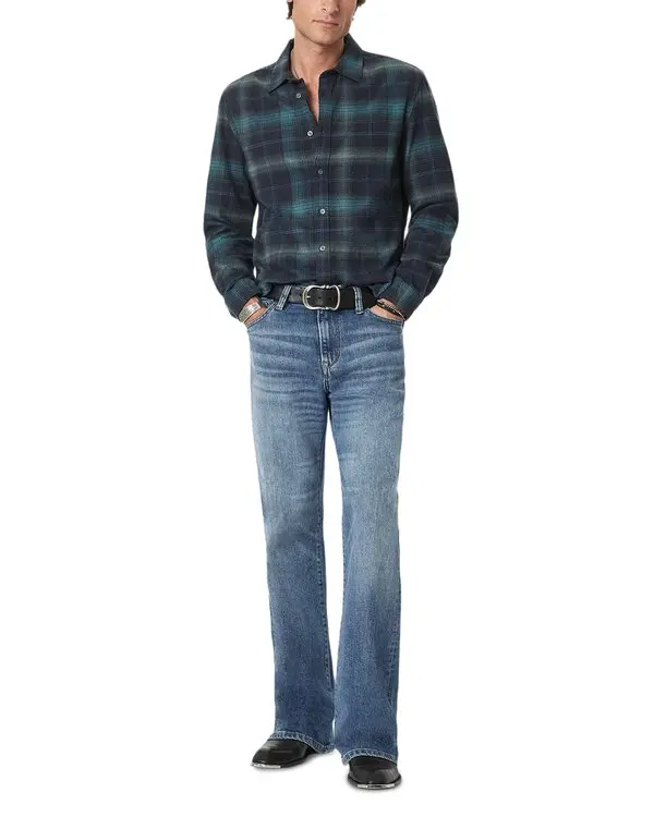 John Varvatos Brindley Plaid Cotton Shirt - Navy