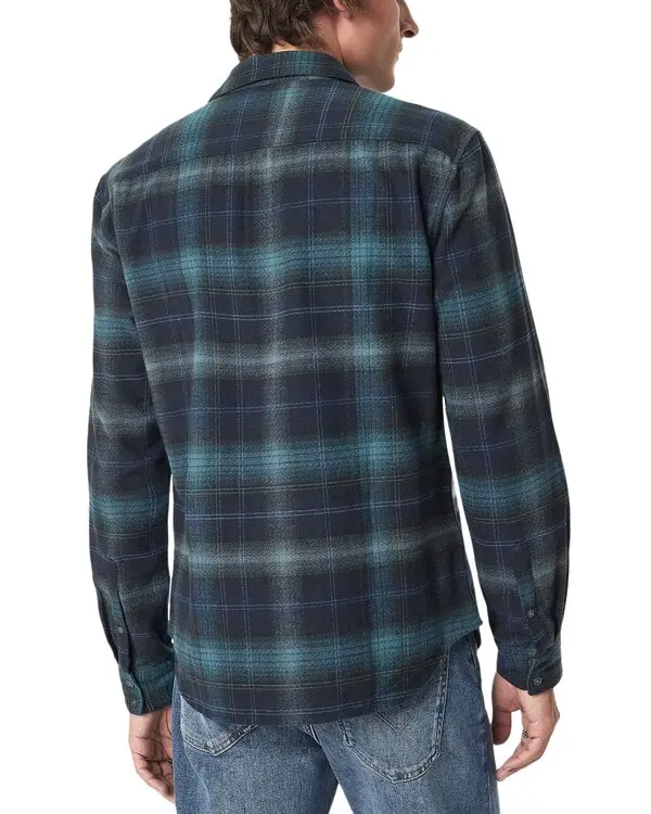 John Varvatos Brindley Plaid Cotton Shirt - Navy