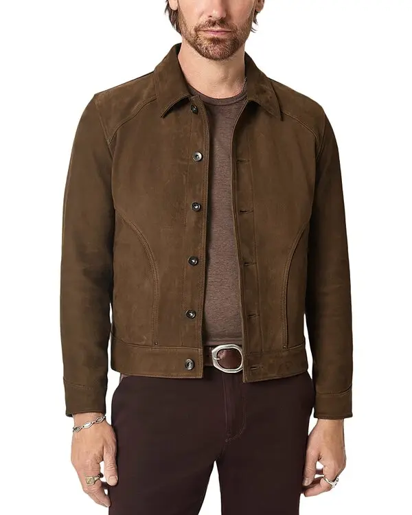 John Varvatos Douglas Seamed Leather Jacket