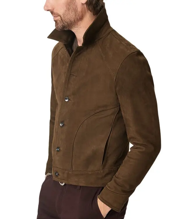 John Varvatos Douglas Seamed Leather Jacket