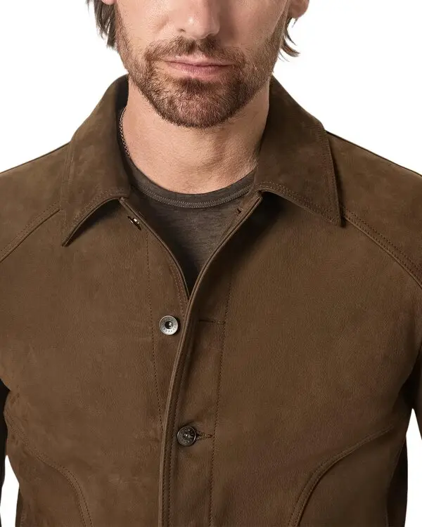 John Varvatos Douglas Seamed Leather Jacket