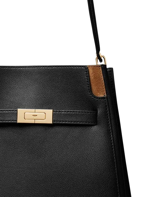 Tory Burch Lee Radziwell Leather Bucket Bag - Black