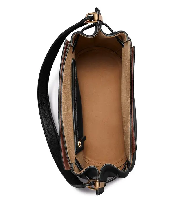 Tory Burch Lee Radziwell Leather Bucket Bag - Black