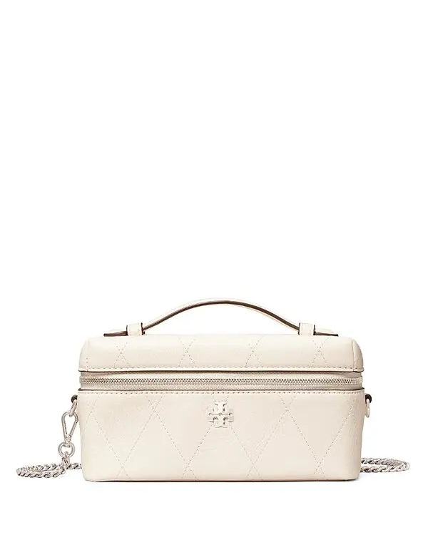 Tory Burch Charlie Quilted Leather Crossbody Bag - Light Cream