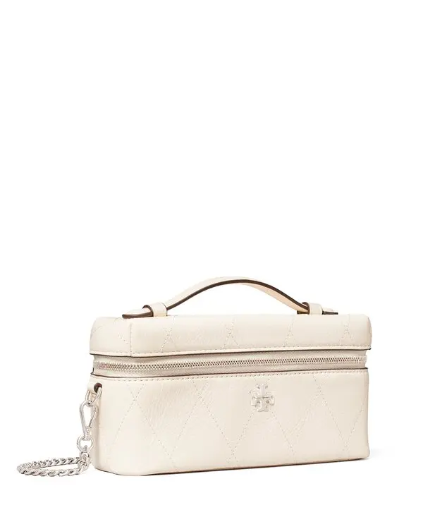 Tory Burch Charlie Quilted Leather Crossbody Bag - Light Cream