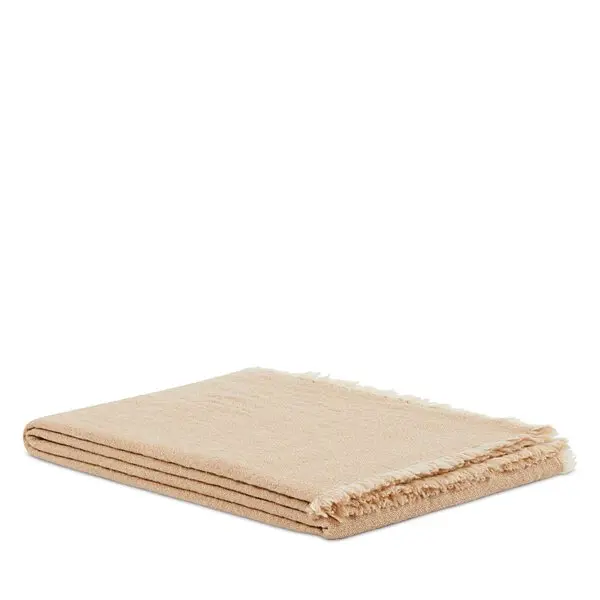 LANEROSSI Zebio Melange Merino Wool Throw Blanket - Beige