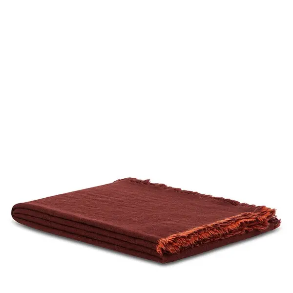LANEROSSI Zebio Melange Merino Wool Throw Blanket - Bordeaux