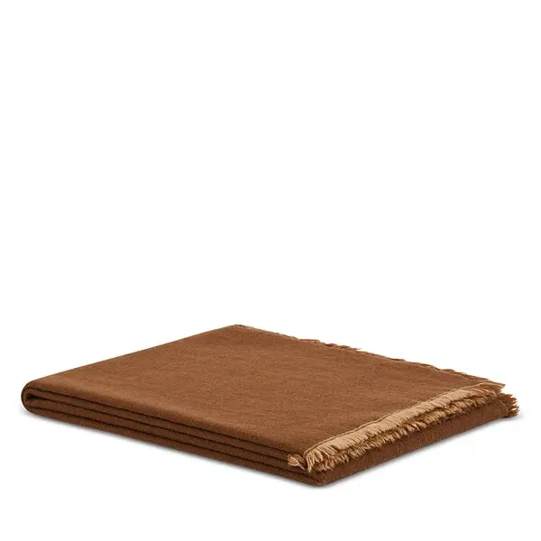 LANEROSSI Zebio Melange Merino Wool Throw Blanket - Brown
