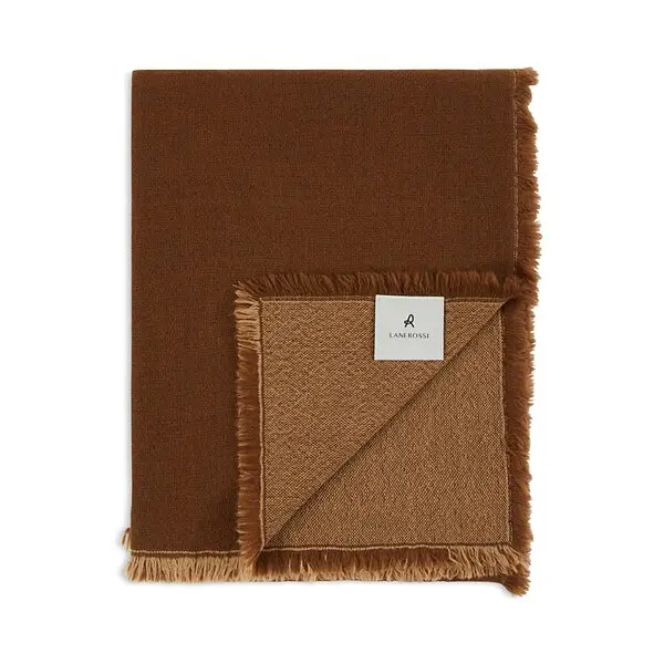 LANEROSSI Zebio Melange Merino Wool Throw Blanket - Brown