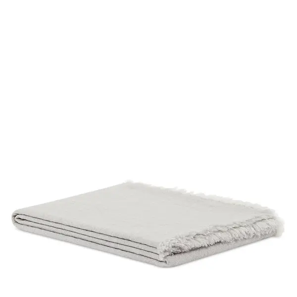LANEROSSI Zebio Melange Merino Wool Throw Blanket - Light Grey
