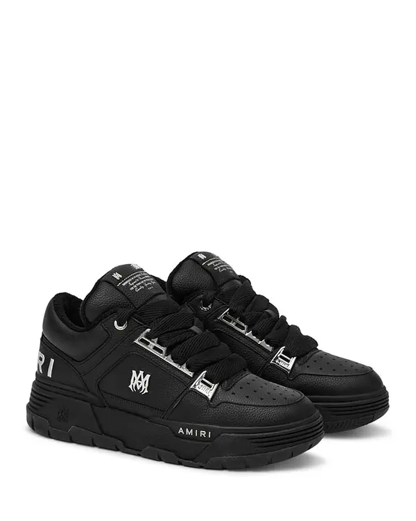 Amiri Metallic Ma-1 Leather Low Top Sneakers - Black