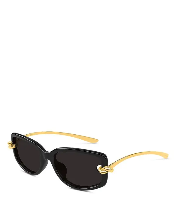Bottega Veneta Knot Geometric Sunglasses, 59mm - Black