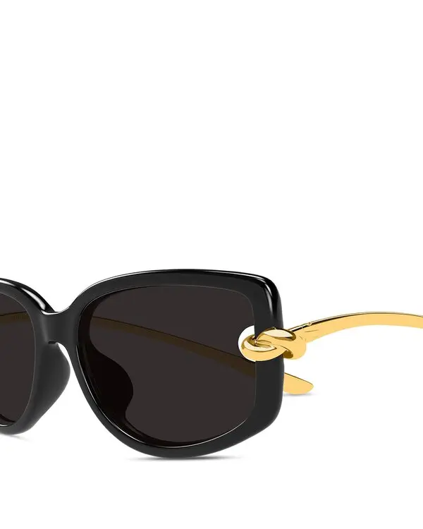 Bottega Veneta Knot Geometric Sunglasses, 59mm - Black