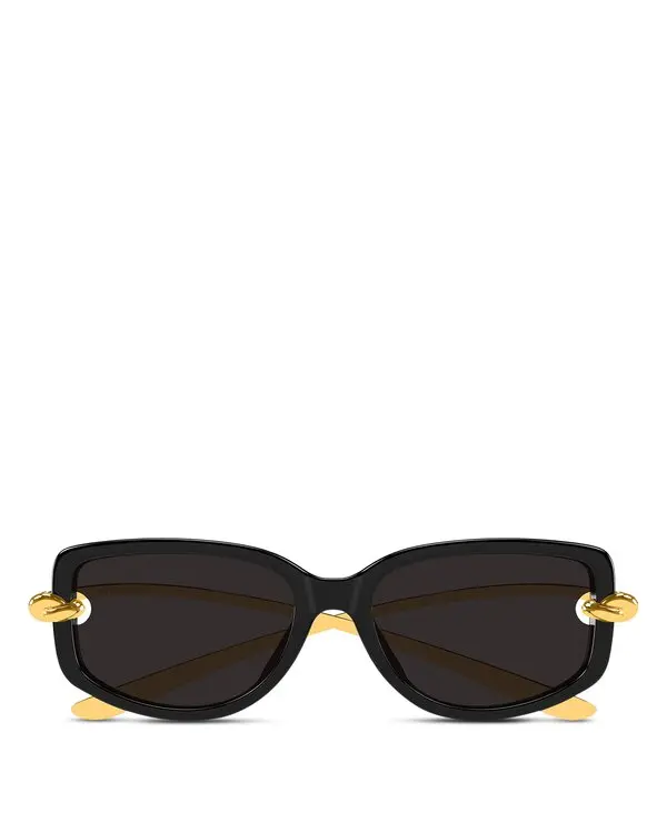 Bottega Veneta Knot Geometric Sunglasses, 59mm - Black