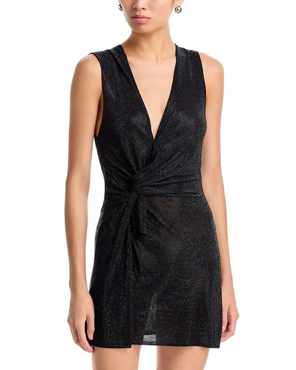 Alexander Wang Embellished Knotted V-neck Mini Dress