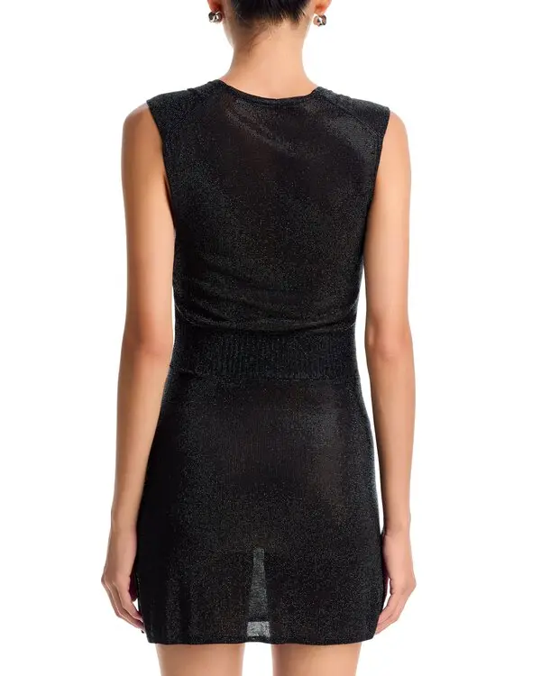 Alexander Wang Embellished Knotted V-neck Mini Dress