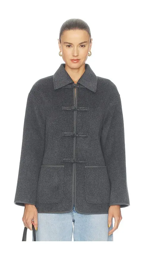 RÓHE Double Faced Wool Pankou Closure Jacket In Grey