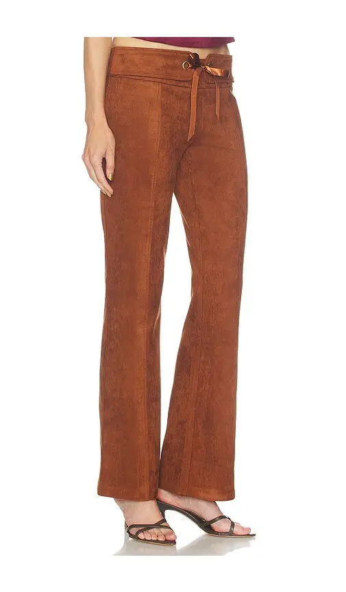 Amanda Uprichard Robin Suede Pants In Brown