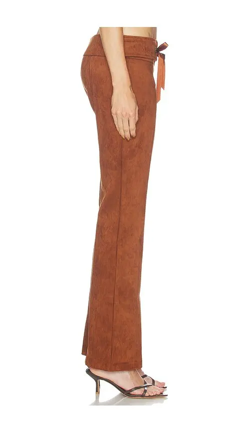 Amanda Uprichard Robin Suede Pants In Brown