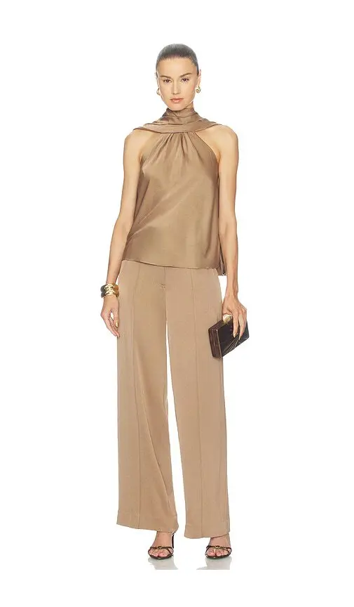 Simkhai Scarlett Cape Top In Brown