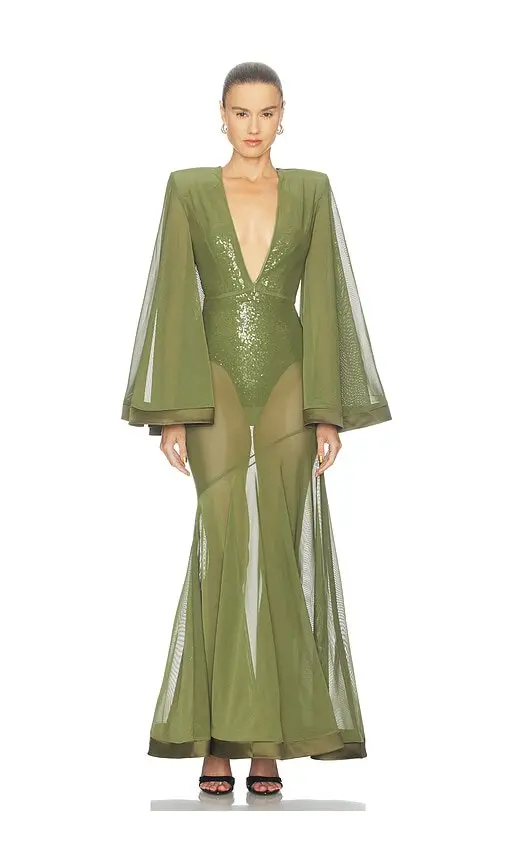 ZHIVAGO Illusion Survives Love Two-piece Mesh Gown