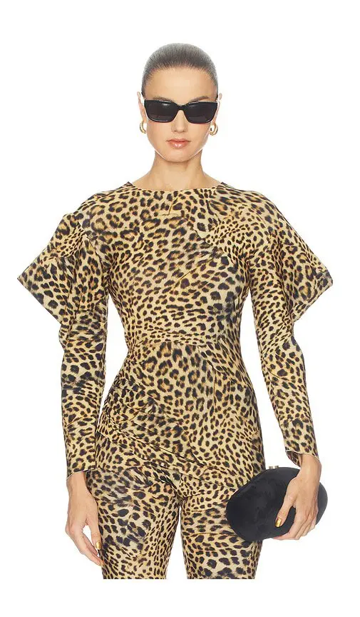 Norma Kamali Wing Sleeve Side Drape Top