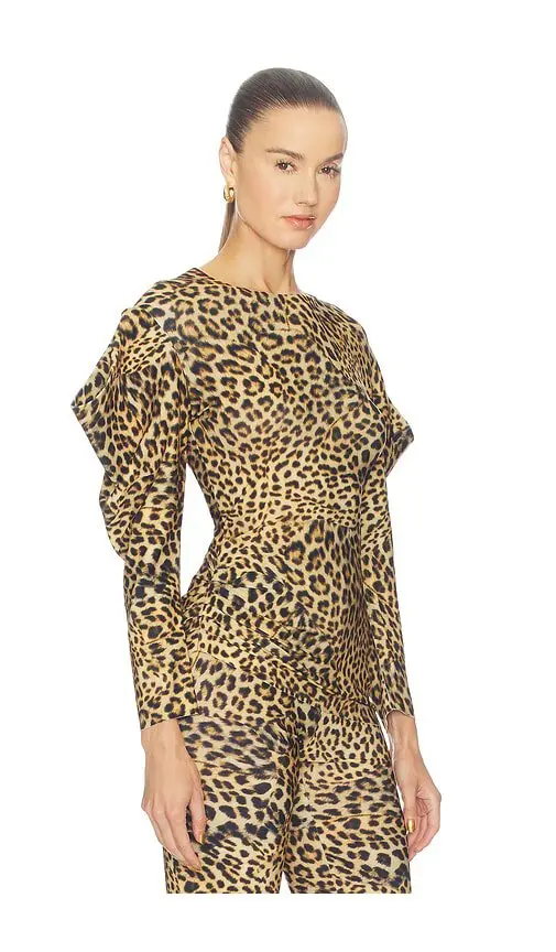 Norma Kamali Wing Sleeve Side Drape Top