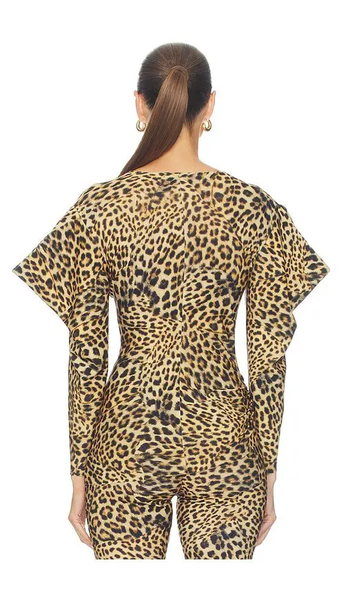 Norma Kamali Wing Sleeve Side Drape Top