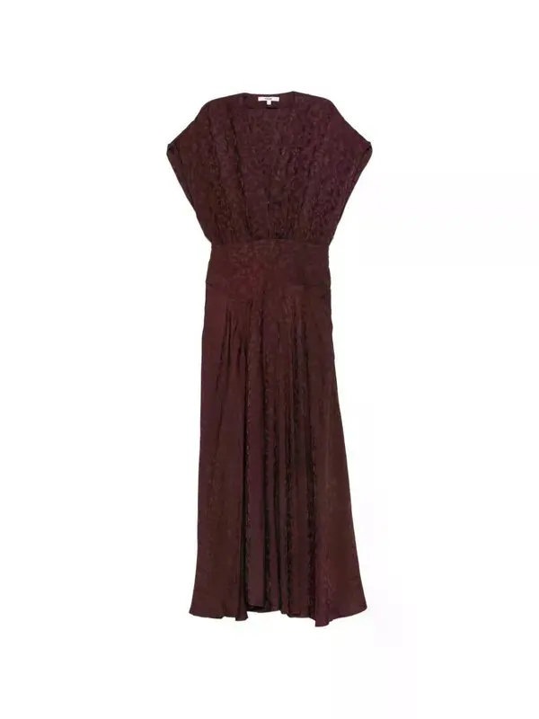 Maje Floral Jacquard V-neck Dress