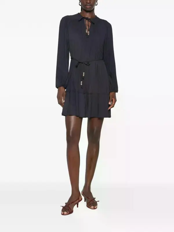 Maje Pleated Tie-fastening Mini Dress
