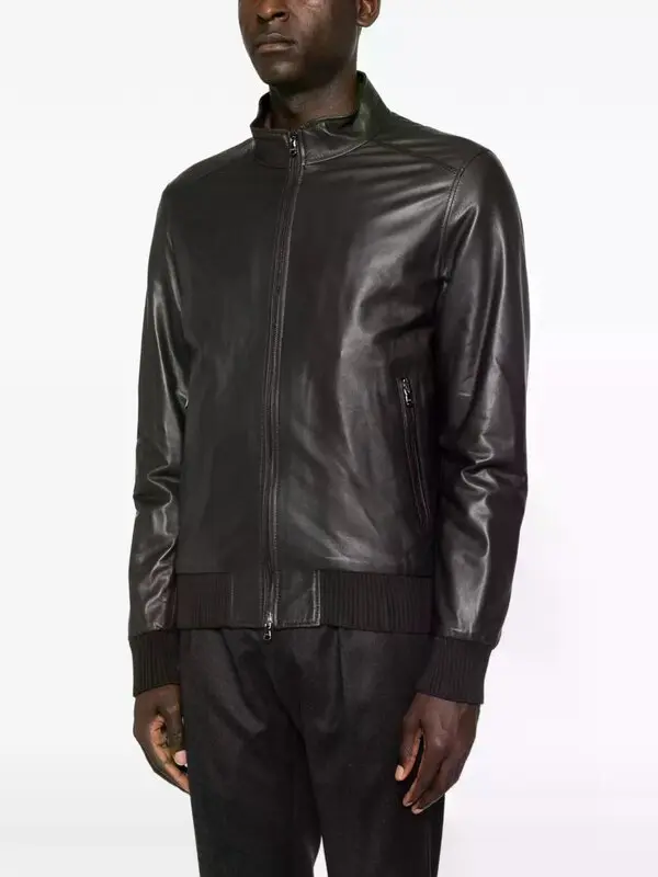 BARBA NAPOLI Dakota Leather Bomber Jacket