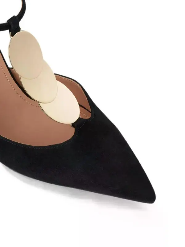 MALONE SOULIERS Kali Disc-embellished Suede Pumps