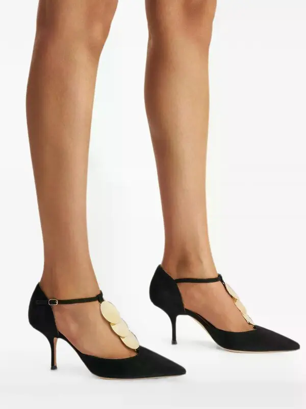 MALONE SOULIERS Kali Disc-embellished Suede Pumps