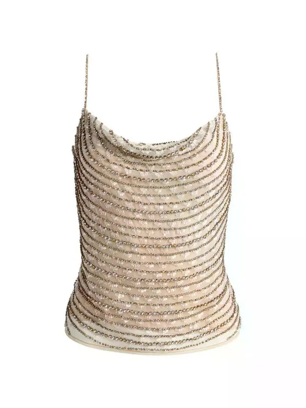 Alice + Olivia Crystal Embellished Draped Tank Top